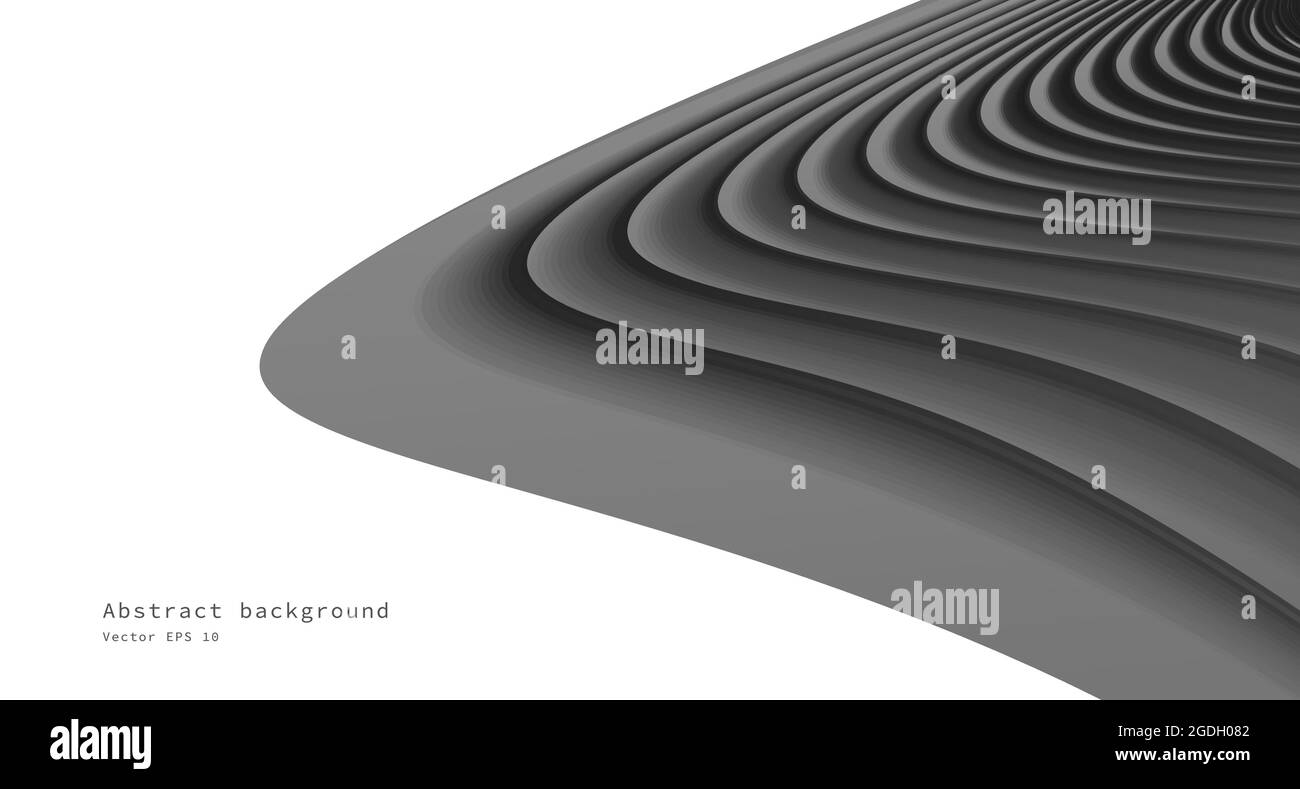 Black and white 3d abstract illustration of black steps blend into ...
