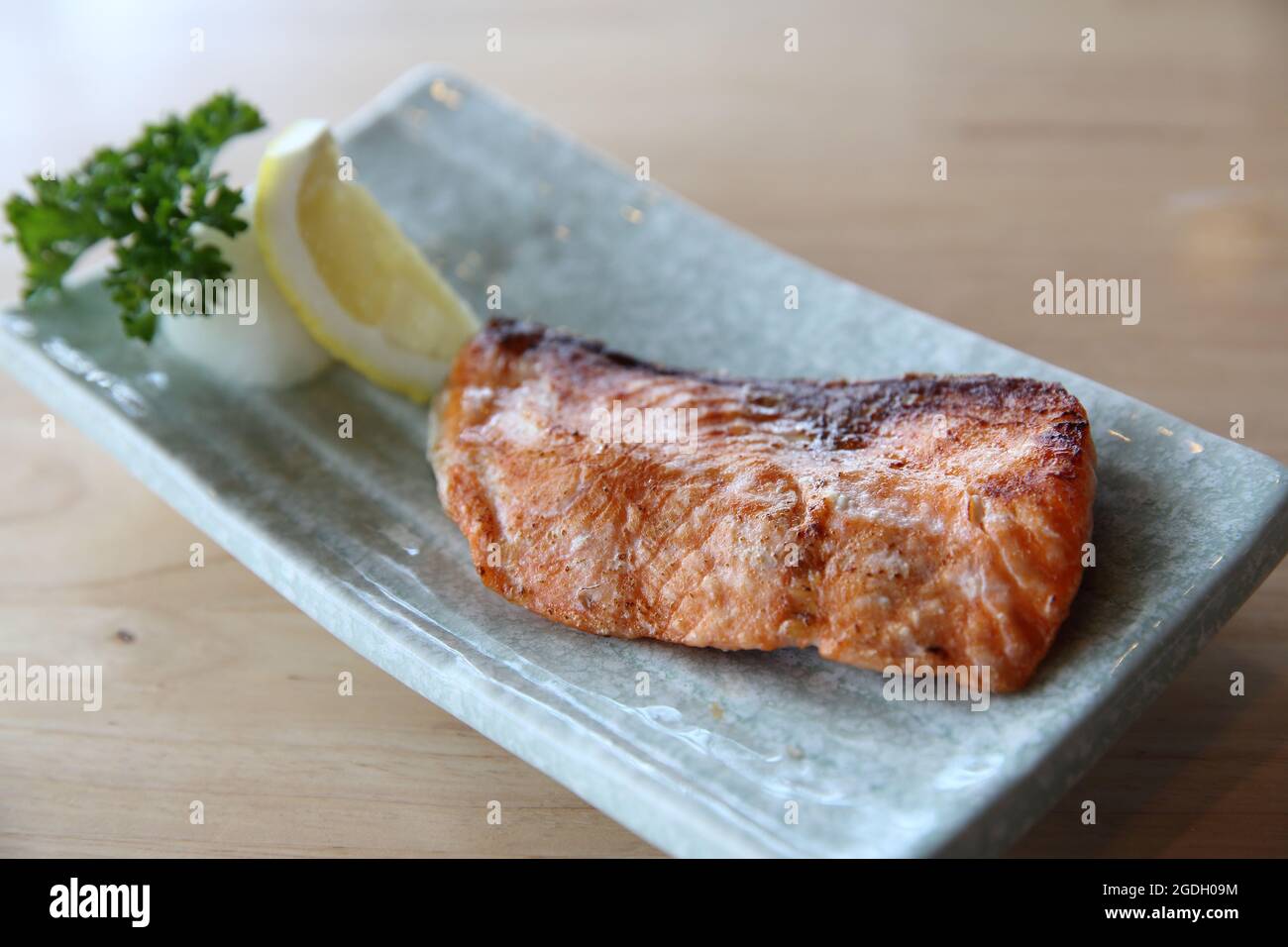 baked salmon , grilled salmon in Japanese style Stock Photo - Alamy