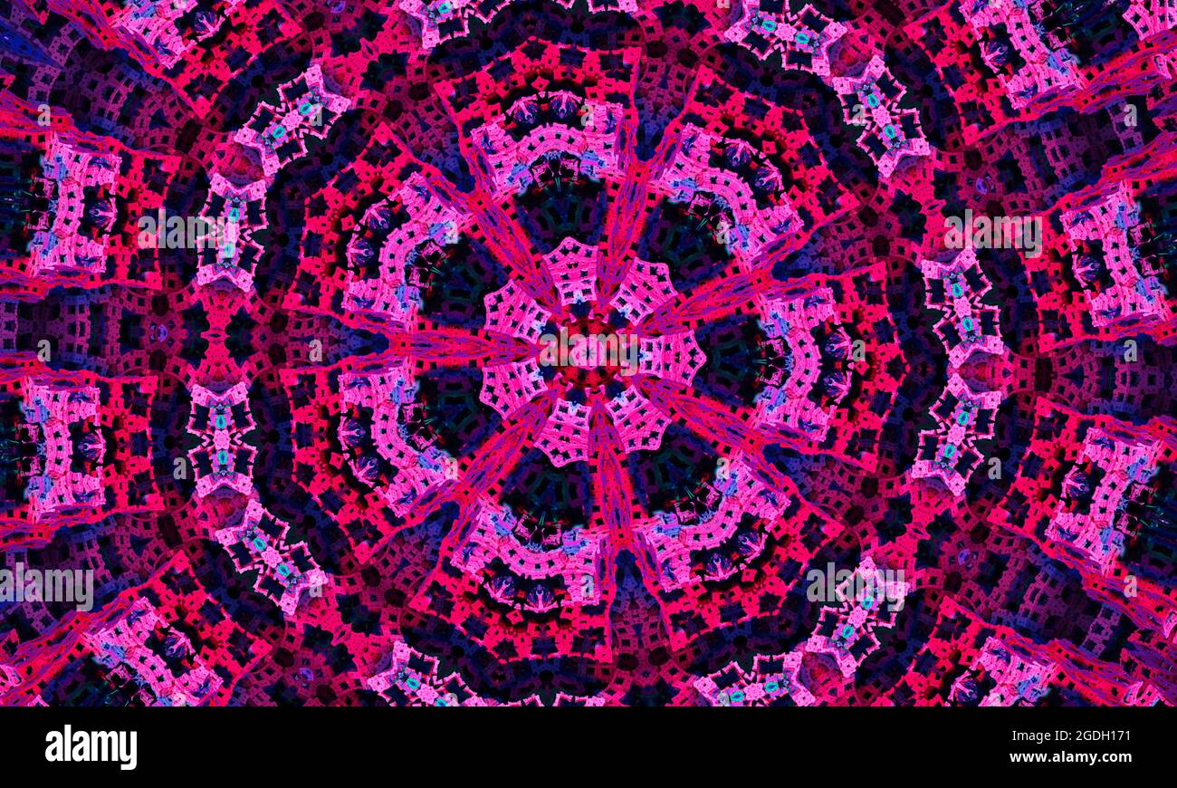 Abstract colorful fantacy purple blue green kaleidoscope pattern ...