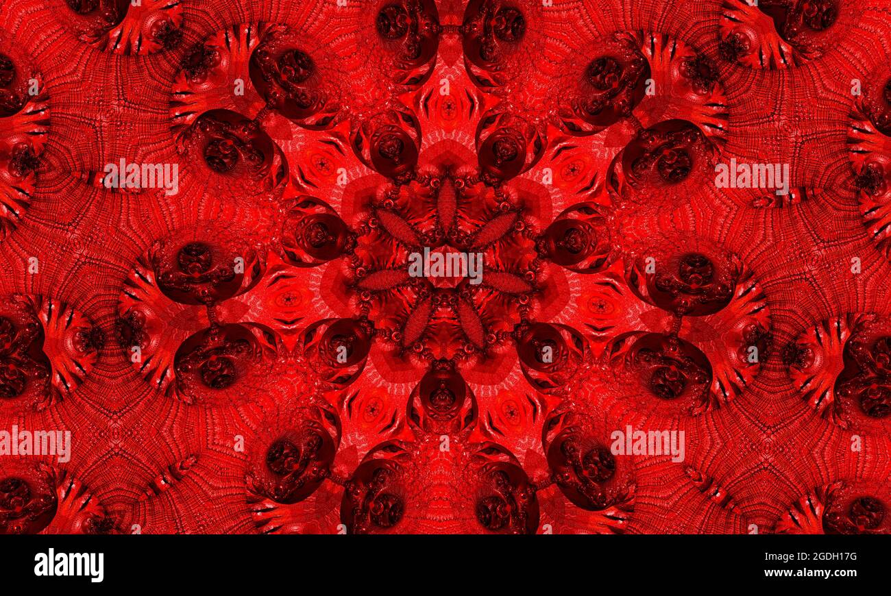 Kaleidoscope background. Abstract fractal shapes. Beautiful satanic ...