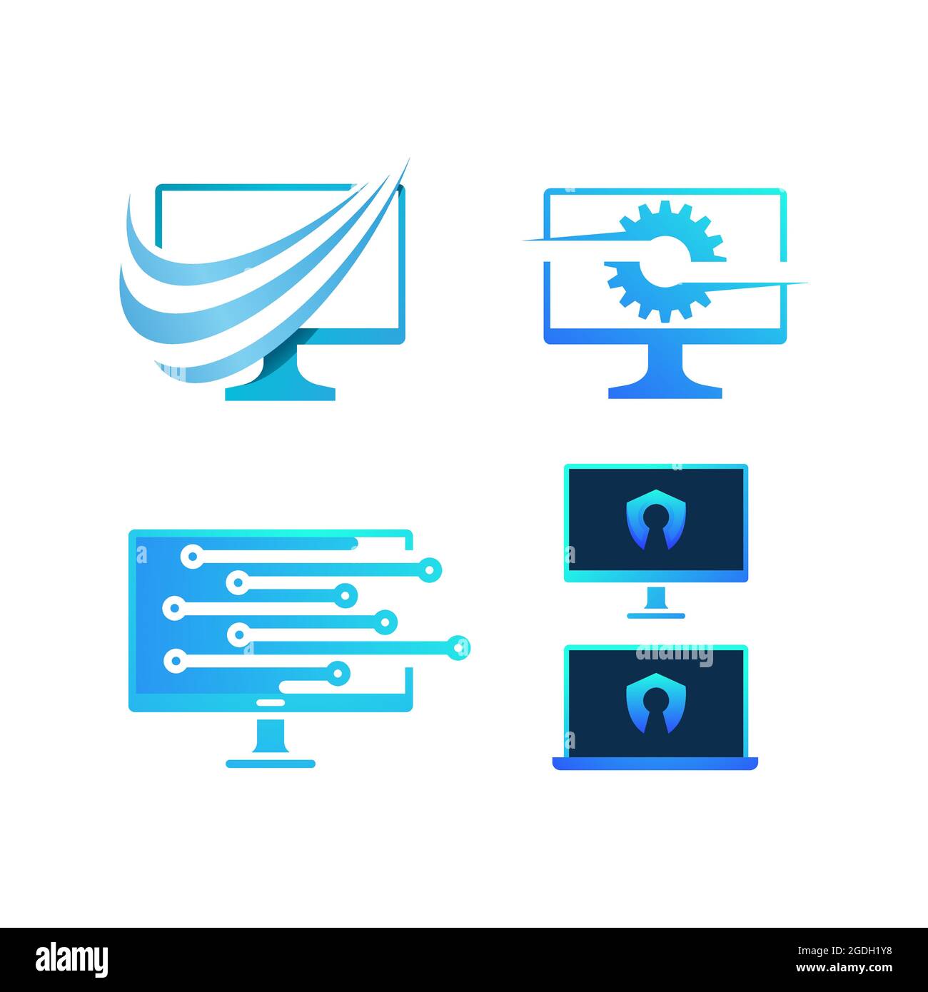 computer logo Vector icon design illustration Template Stock Vector ...