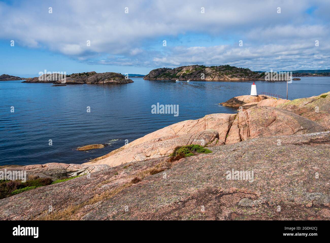 Lighthouse on the archipelago island Kapelløya in Norway Stock Photo ...