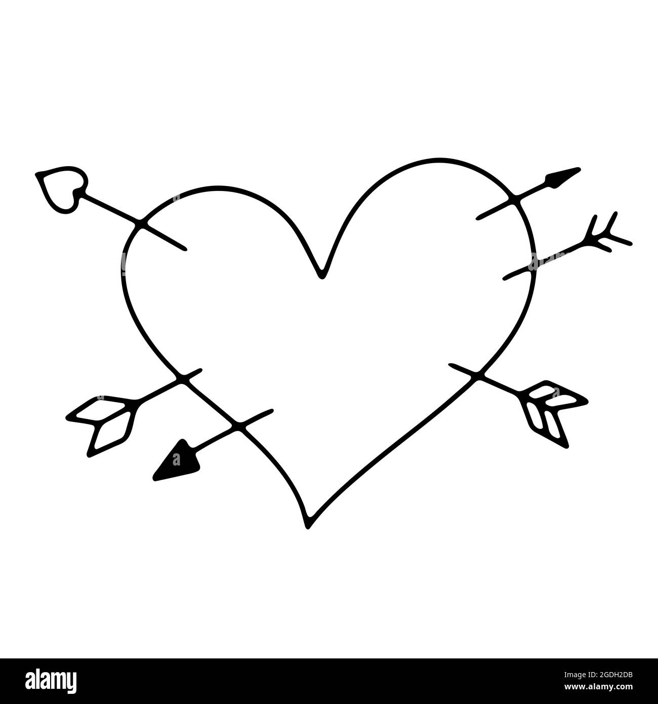 Hearts With Arrows Through Them Drawings