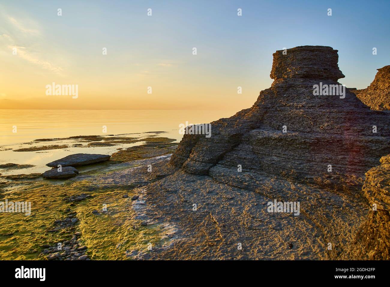 Sunset and limestone cliffs Stock Photo - Alamy