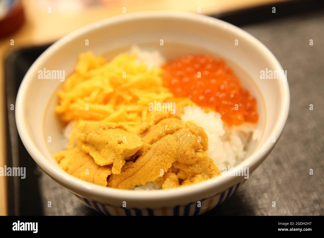caviar and uni on rice , japanese food Stock Photo - Alamy