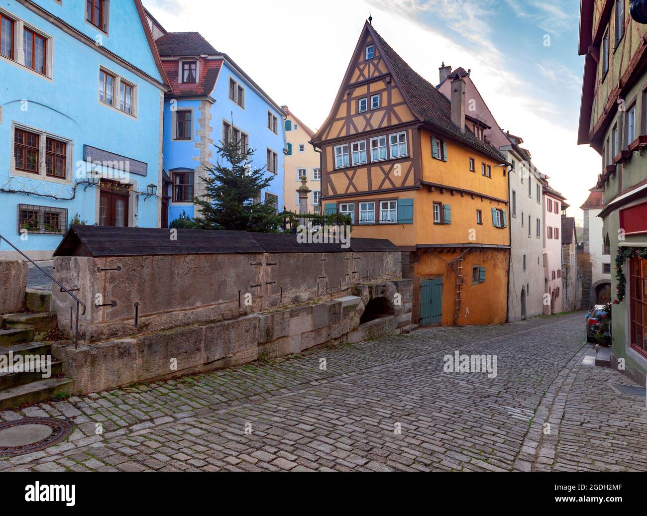 View of the stone towers and medieval buildings in the historic city ...