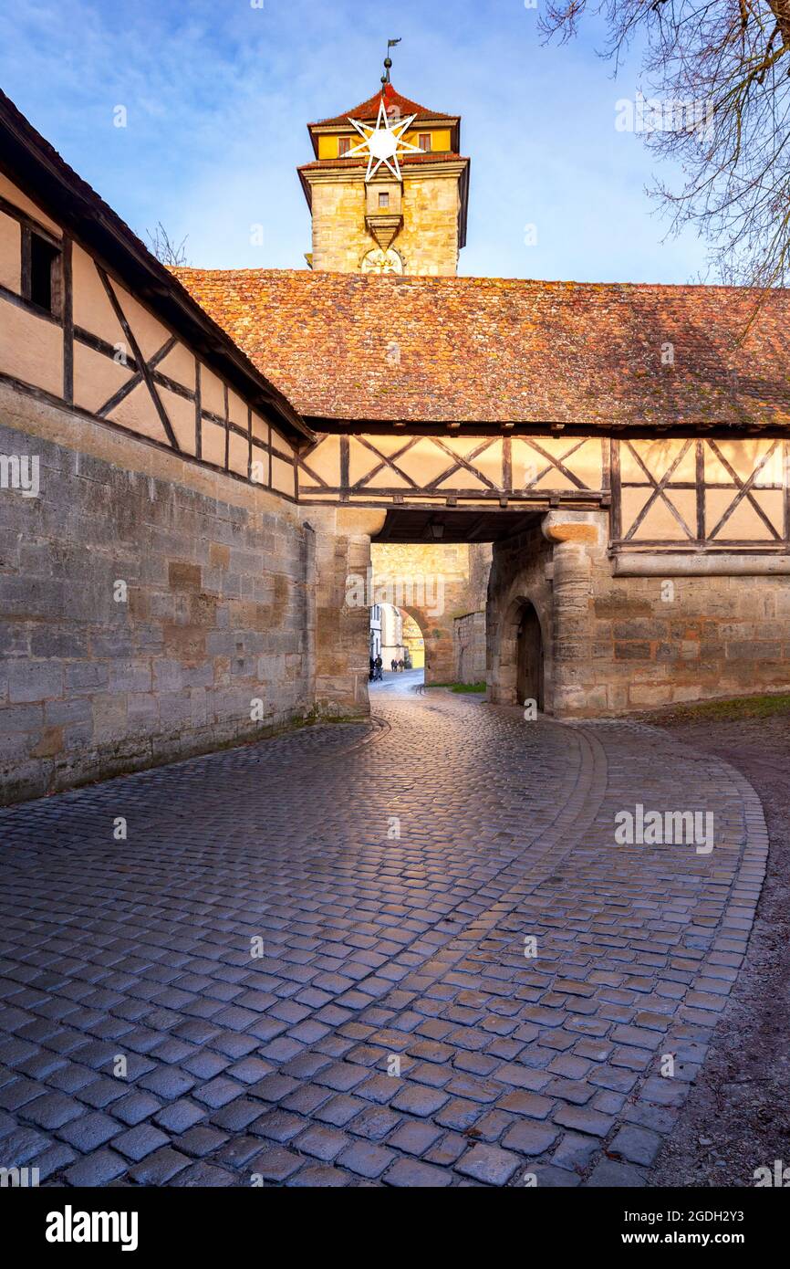 Ancient medieval city gate. Bavaria Germany. Rothenburg ob der Tauber ...