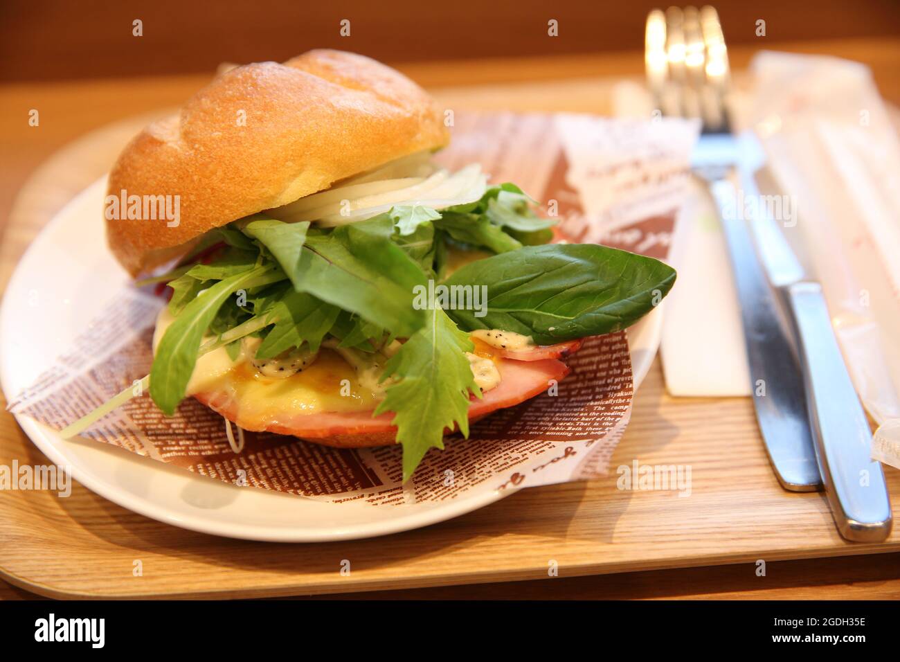 Ham bagel in japanese style Stock Photo - Alamy