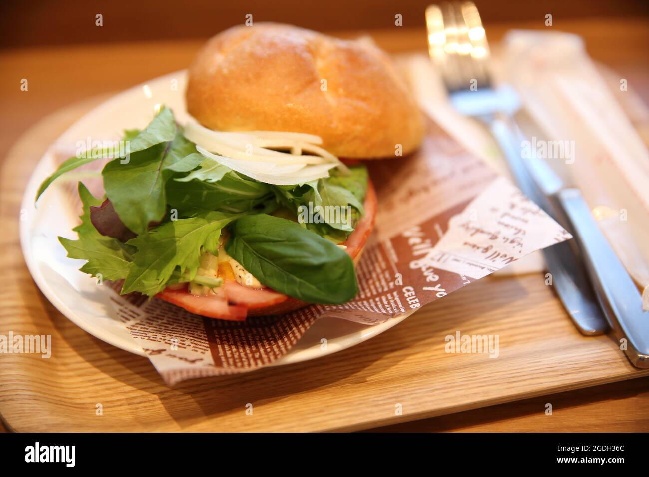 Ham bagel in japanese style Stock Photo - Alamy