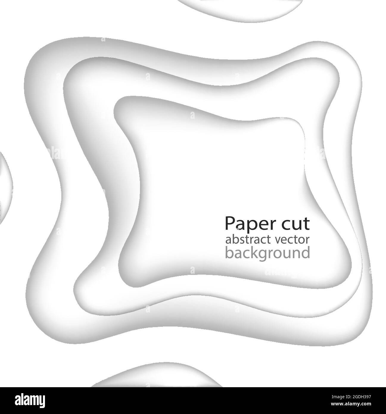Paper cut white background with smooth lines and shadows. White ...