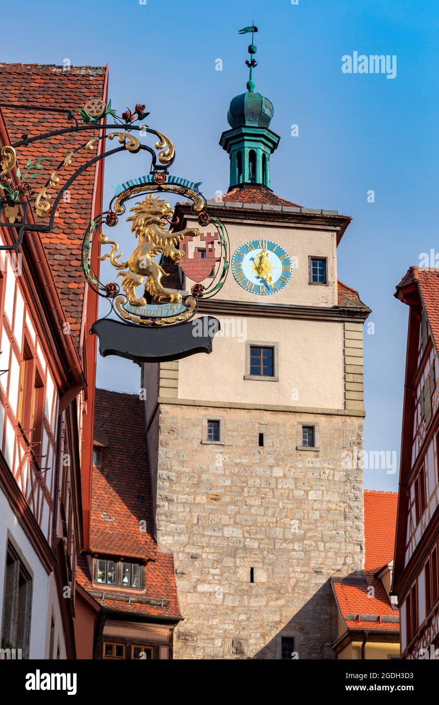 View of the stone towers and medieval buildings in the historic city ...
