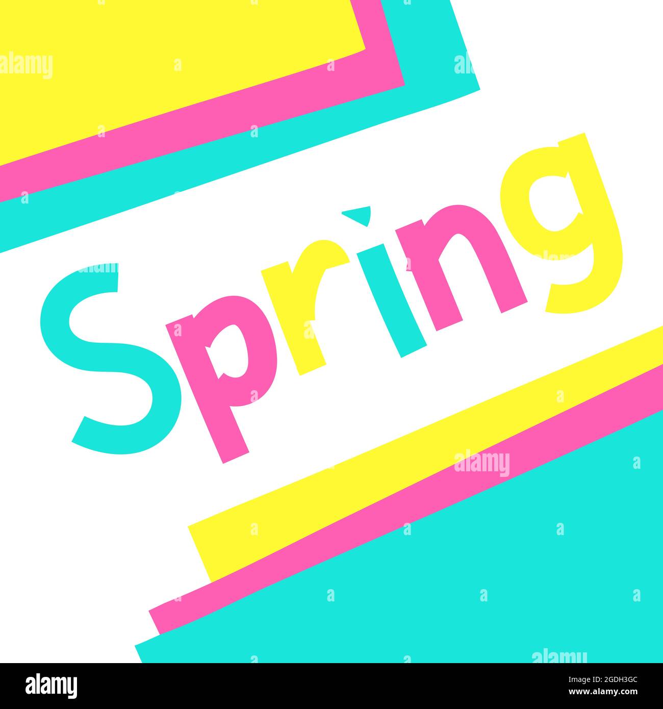 Lettering Spring. Word spring isolated on white background. Pastel hand ...