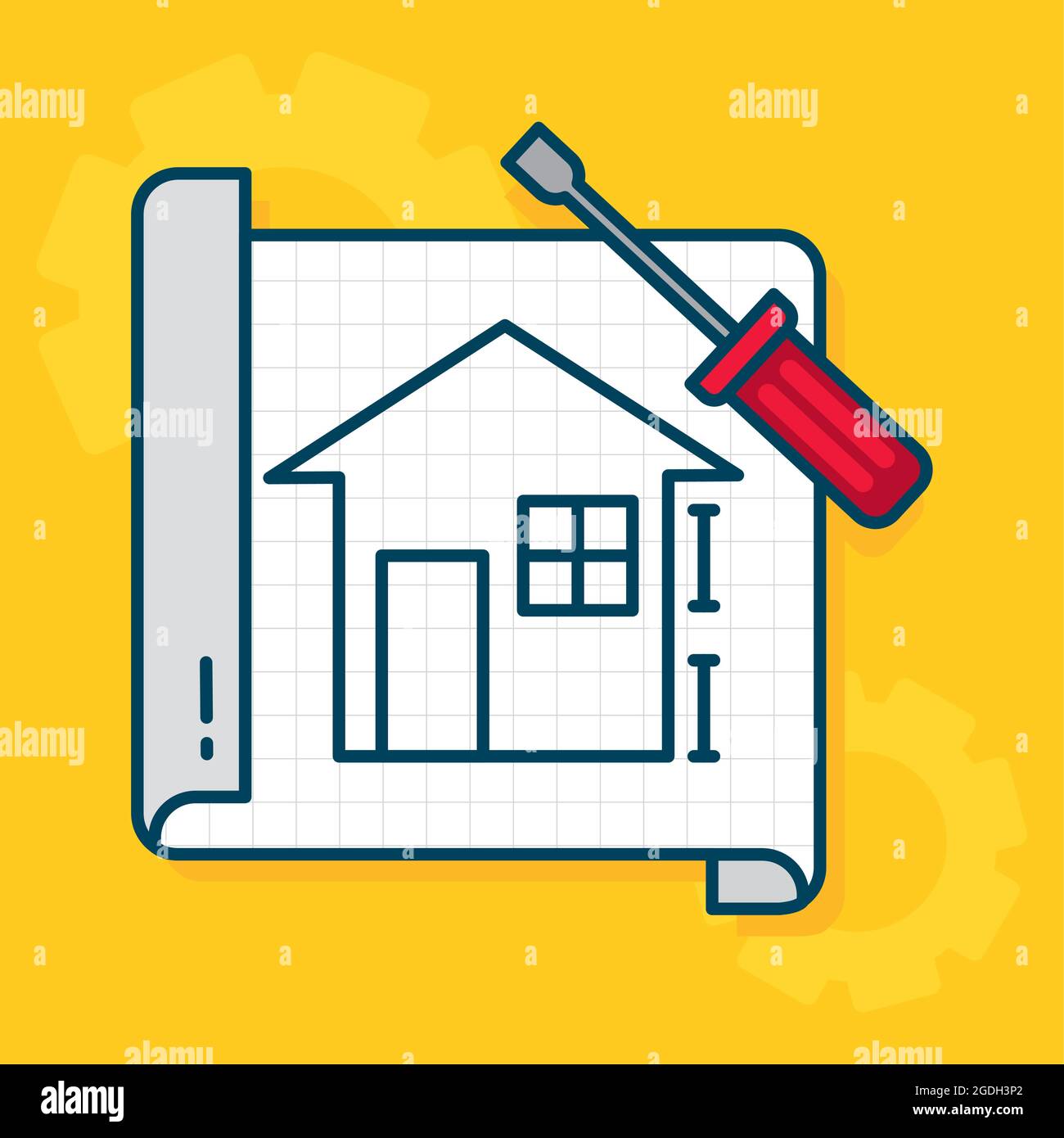 house blueprint and screwdriver tool Stock Vector Image & Art - Alamy