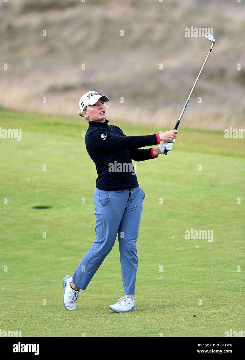 Bronte Law pitches on the 12th fairway during day two of the Trust Golf ...