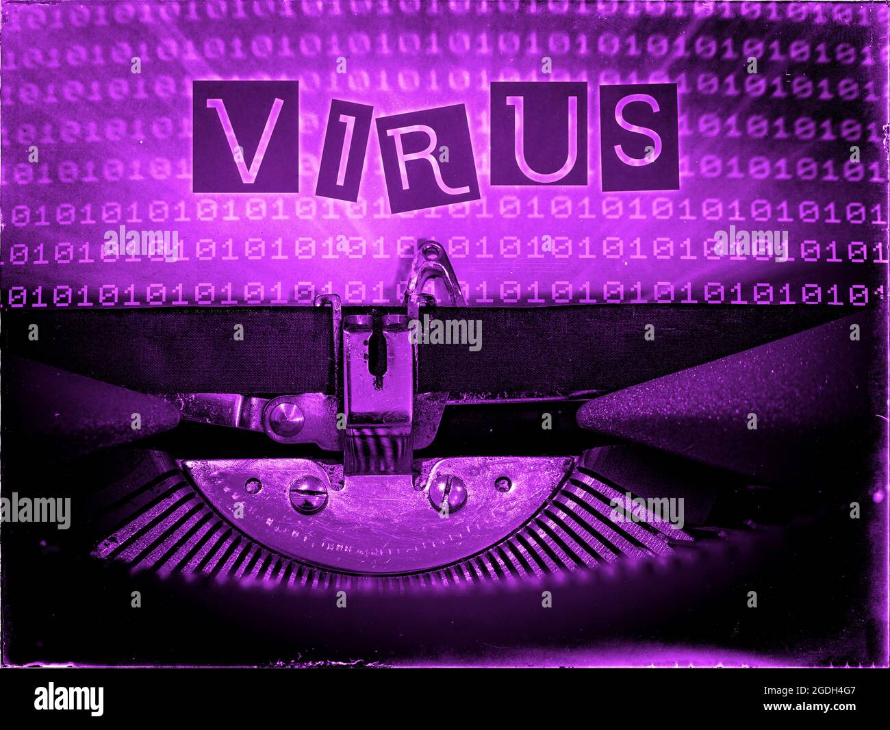 Virus displayed on a vintage typewriter Stock Photo - Alamy
