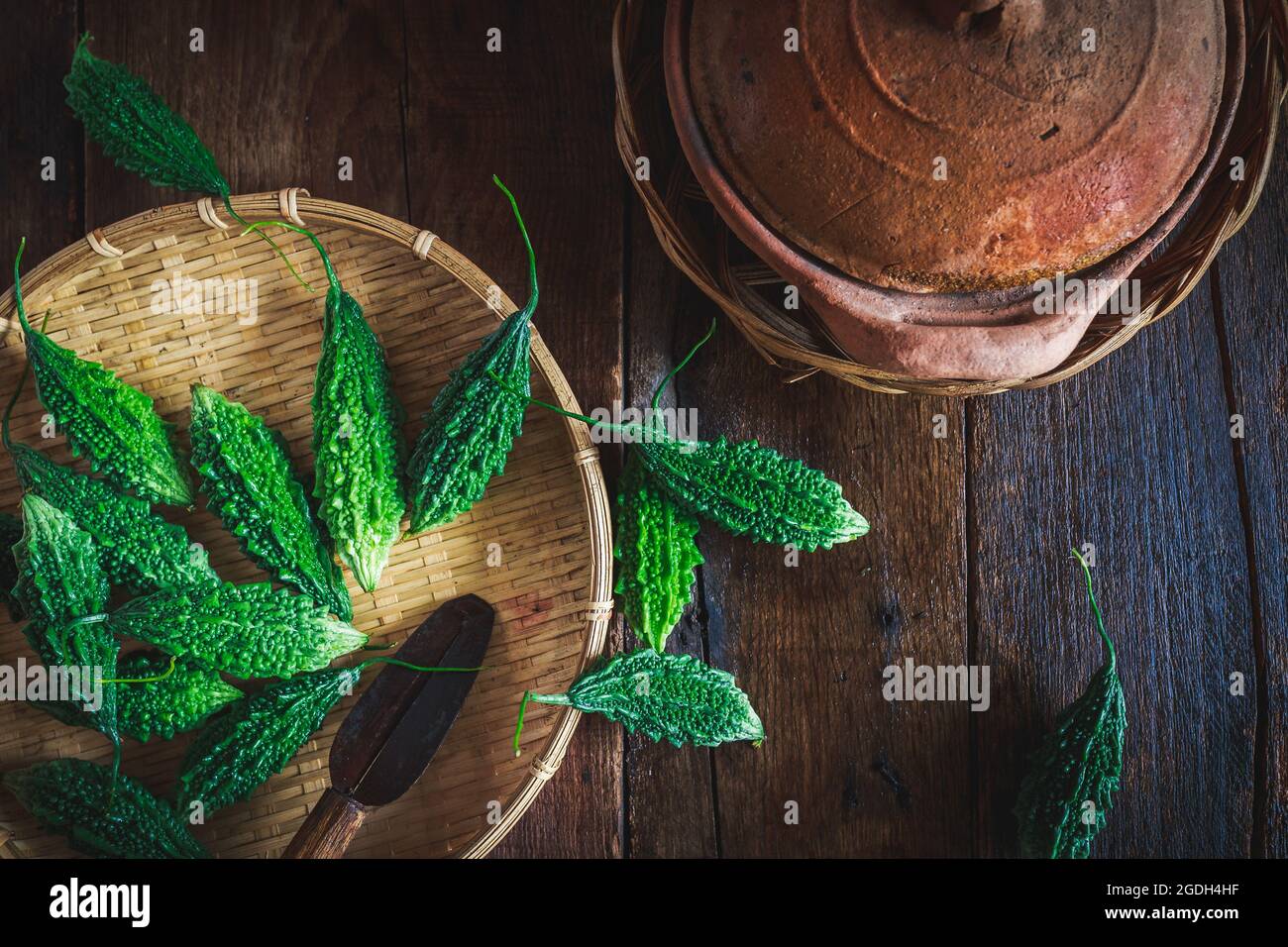 Bitter gourd on table top hi-res stock photography and images - Alamy