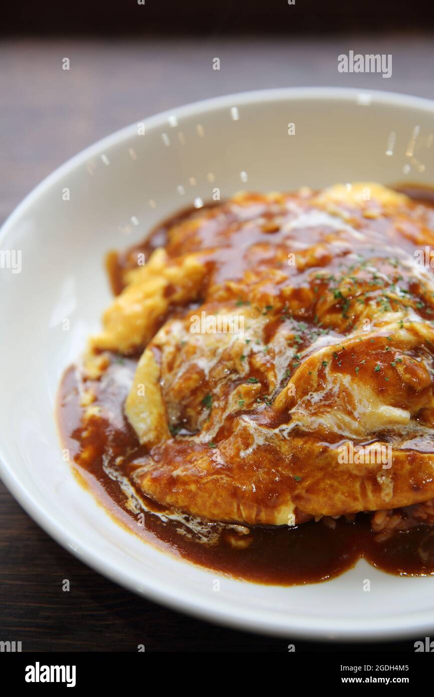 Curry rice with egg Japanese style Stock Photo - Alamy