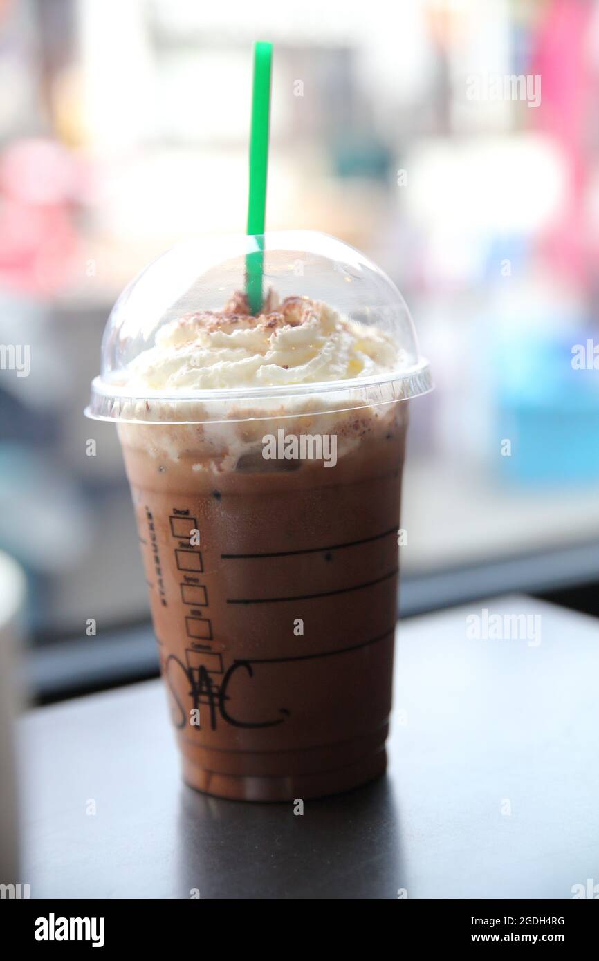 Ice chocolate in close up Stock Photo - Alamy