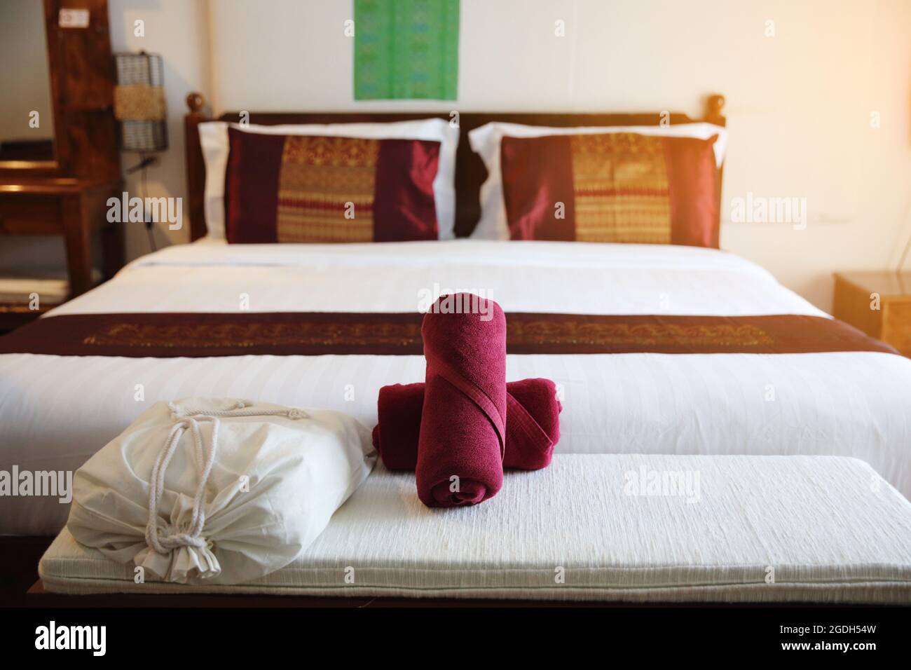 Thai style Bed room Stock Photo - Alamy