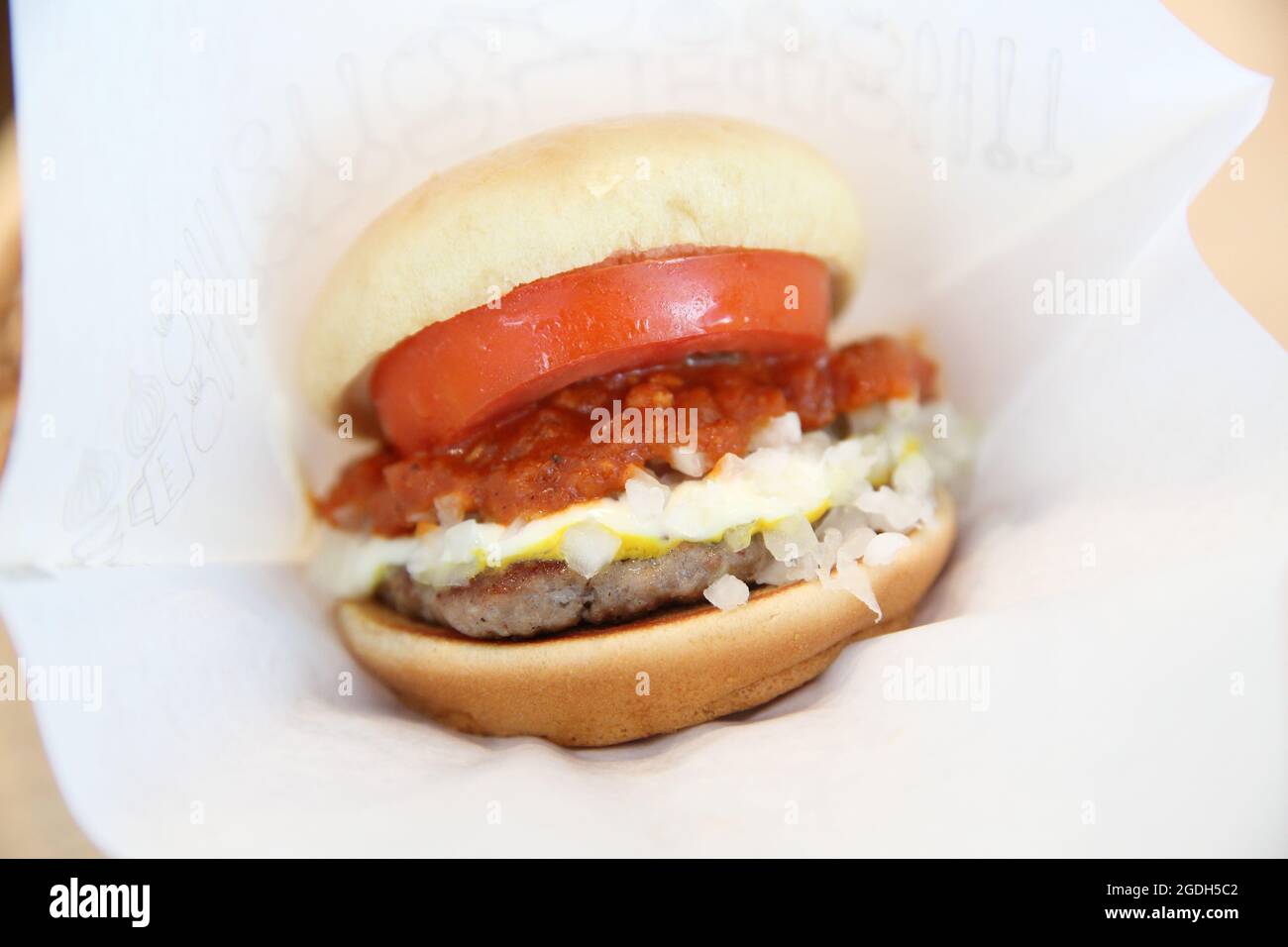 Beef Hamburger japanese style Stock Photo - Alamy