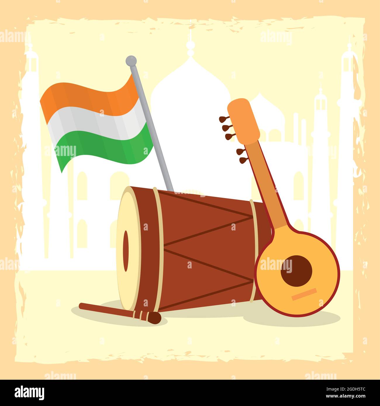 Indian musical instruments illustration design Stock Vector Image & Art ...