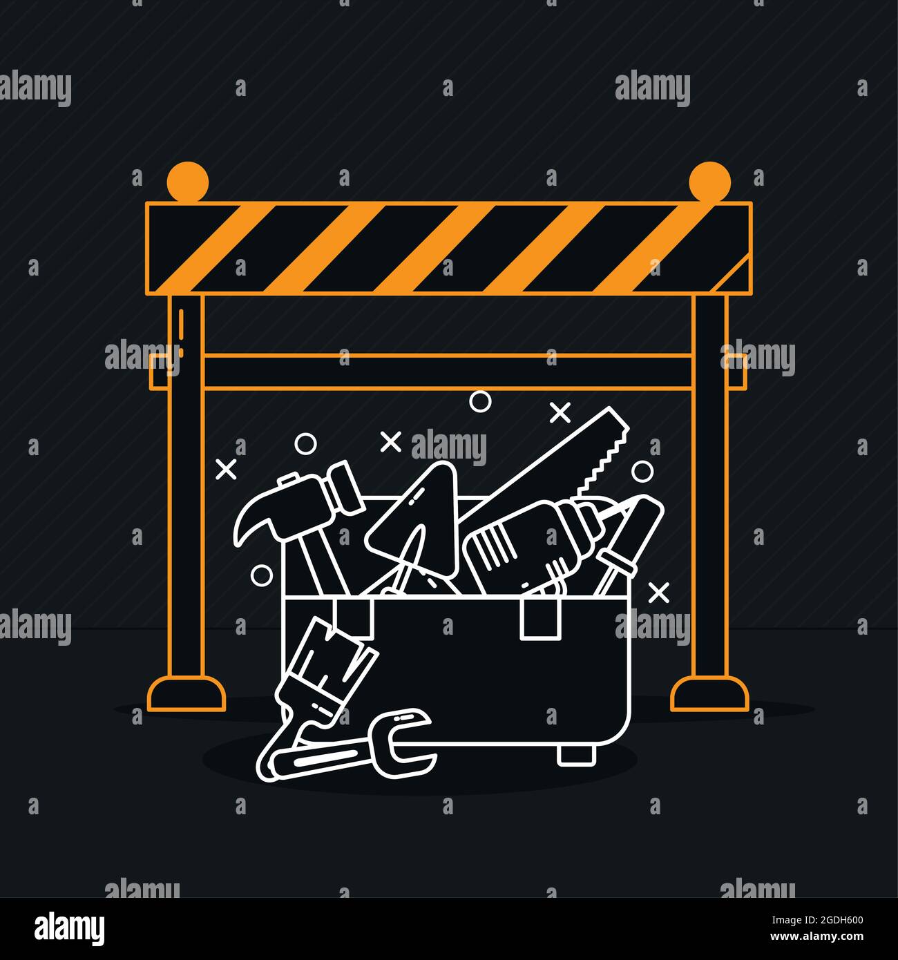 warning barrier and tools box design Stock Vector Image & Art - Alamy