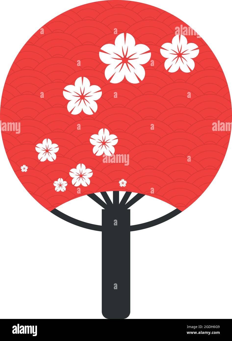 Japanese hand fan icon on white background Stock Vector Image & Art - Alamy