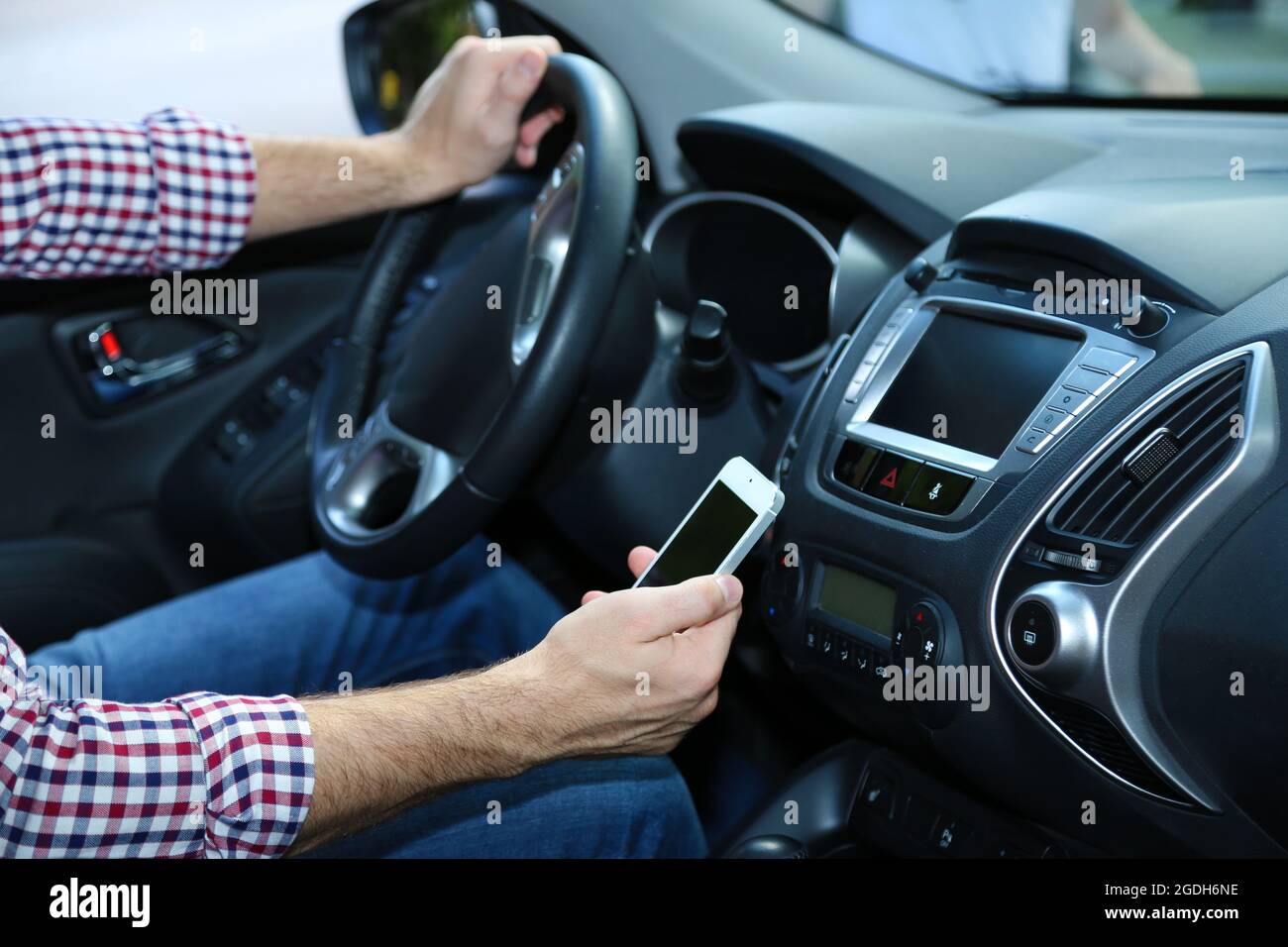 Driving car and path finding to navigator Stock Photo - Alamy