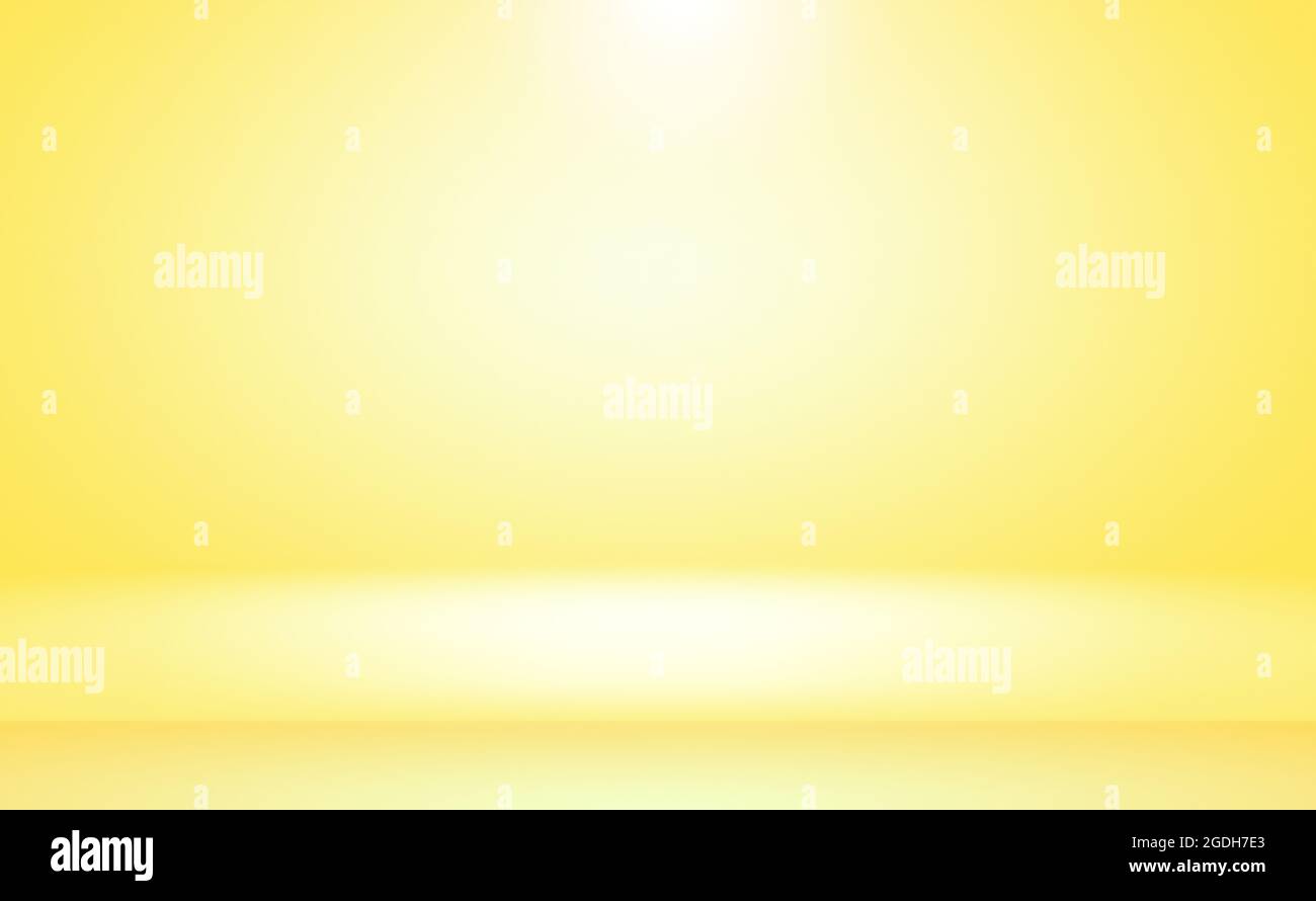 Abstract solid of shining yellow gradient studio wall room background ...