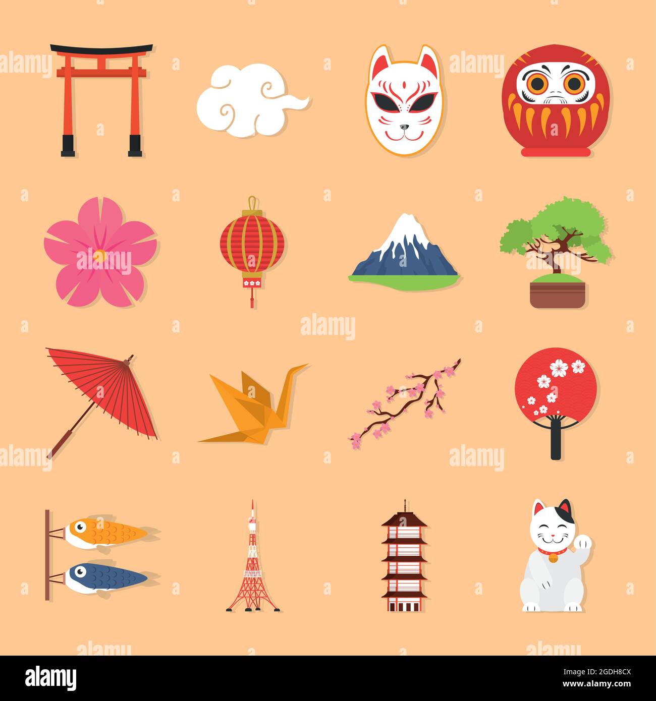 japanese symbols icon set design Stock Vector Image & Art - Alamy
