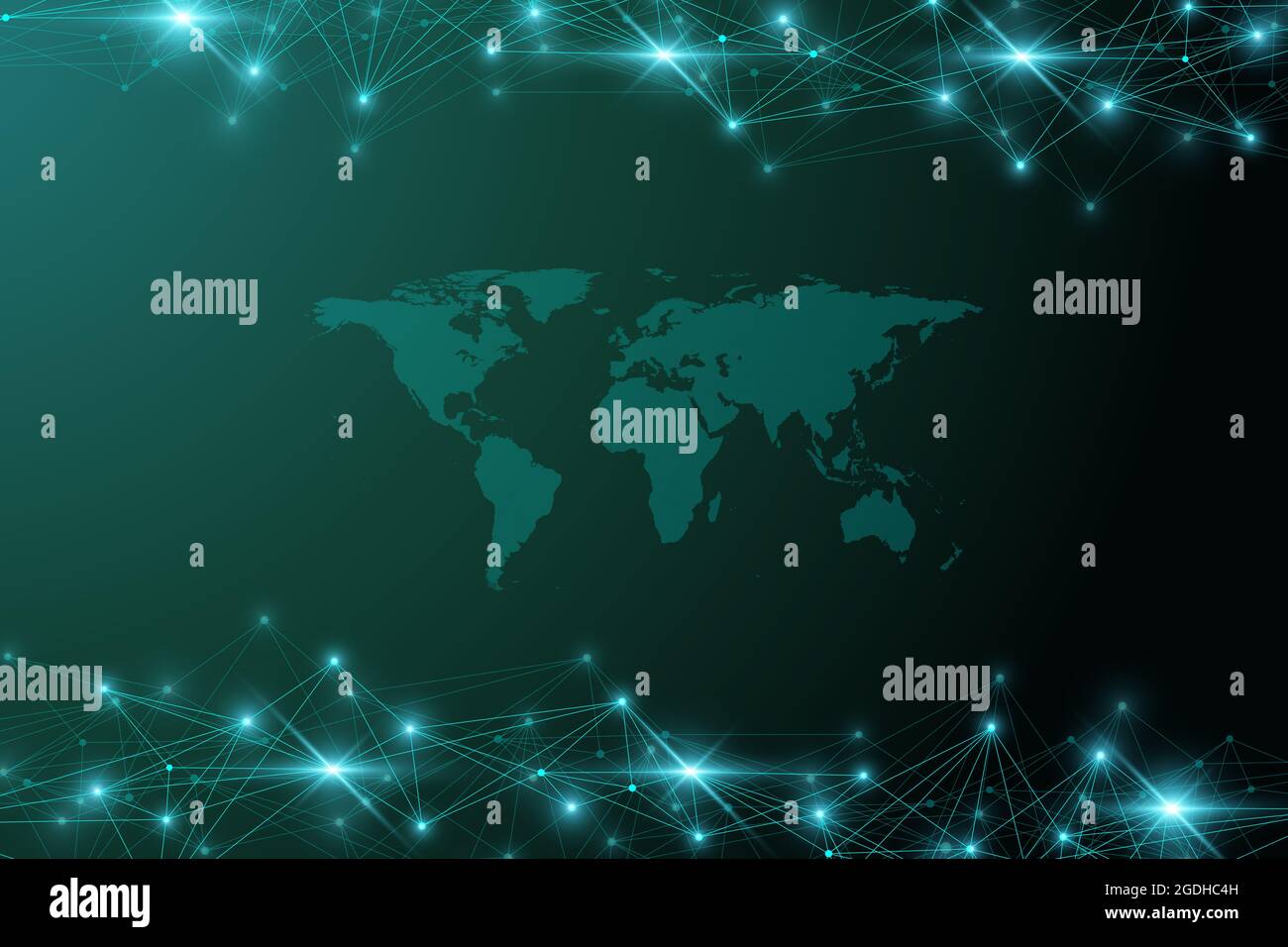 World Map Global Technology Networking Concept Digital Data