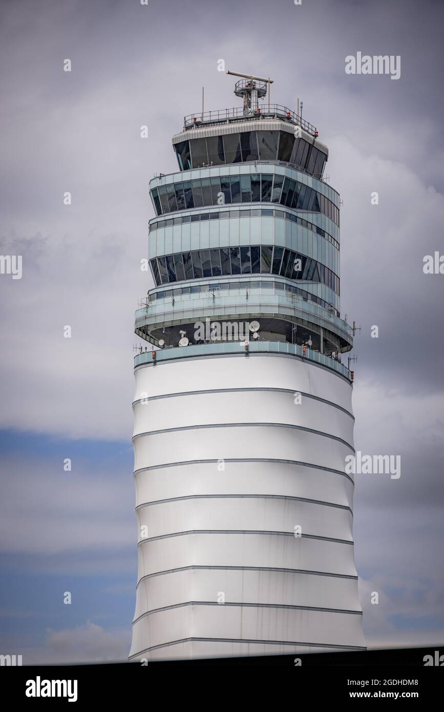 Tower of Vienna Airport VIE - VIENNA, AUSTRIA, EUROPE - AUGUST 1, 2021 ...