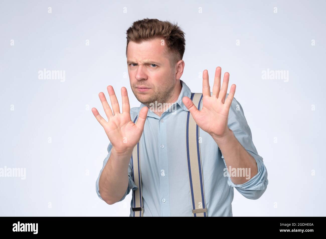 Man refusal gesture hi-res stock photography and images - Alamy