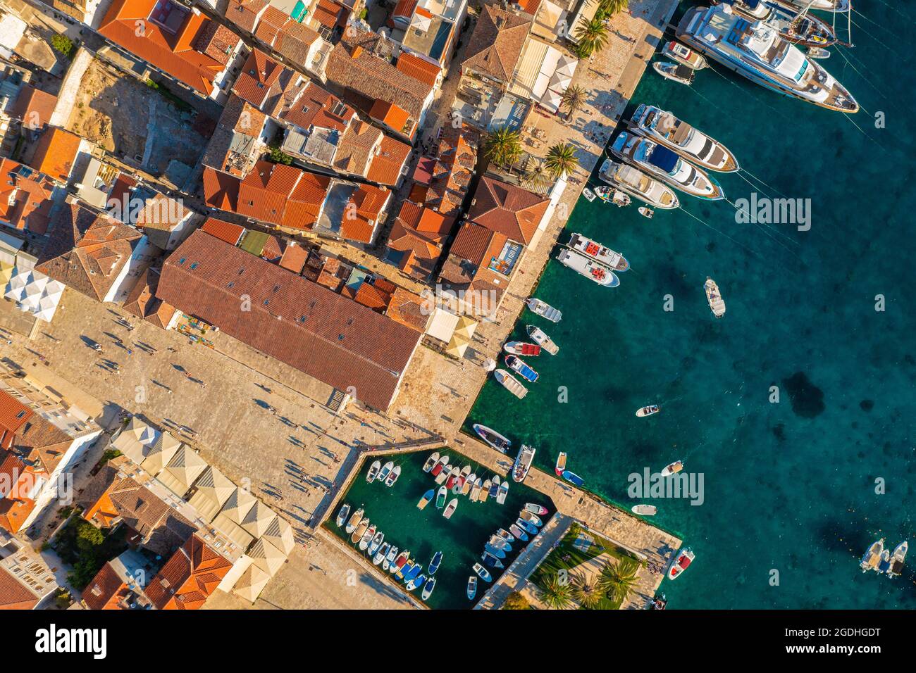 Aerial view of Hvar town on Hvar island, Croatia Stock Photo - Alamy