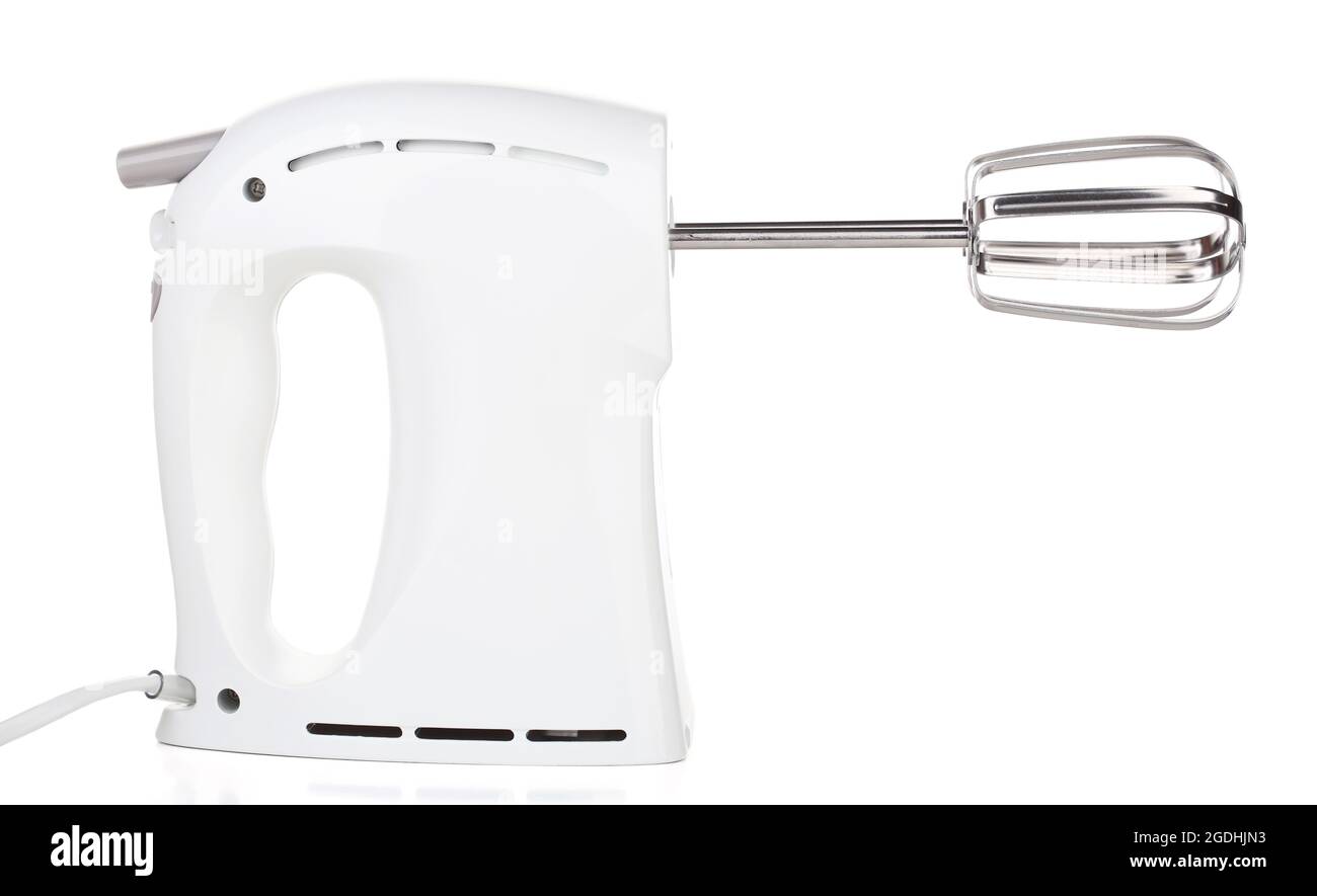 Modern electric mixer, isolated on white Stock Photo - Alamy
