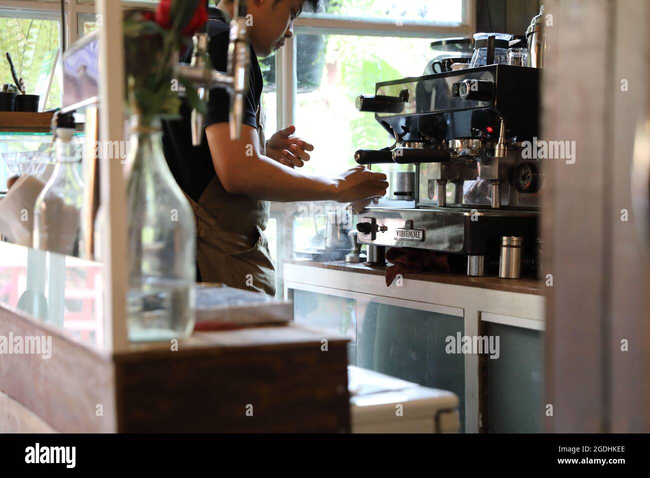 Espresso making work professional barista hi-res stock photography and ...