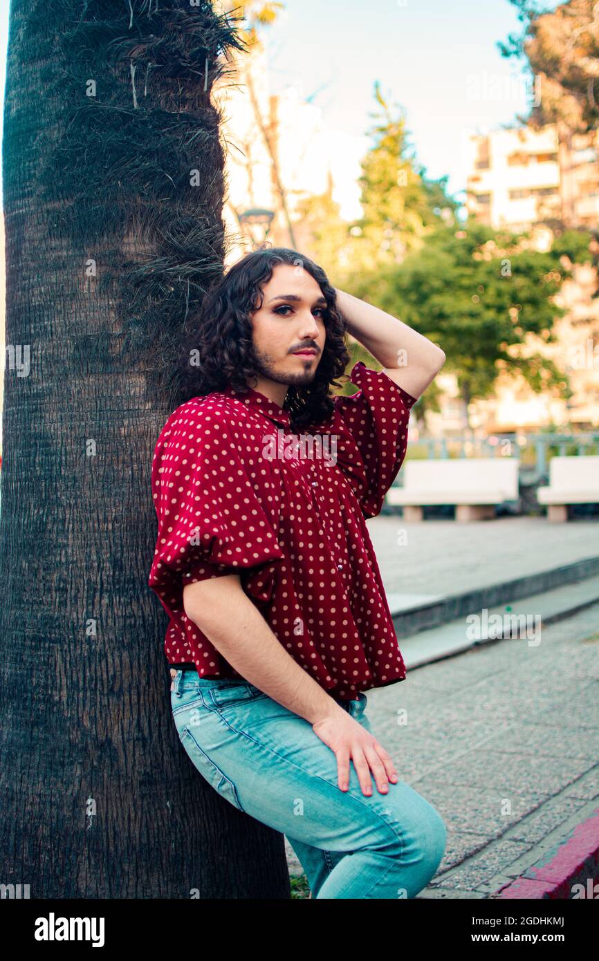 Hispanic model from Argentina posing in the street Stock Photo - Alamy