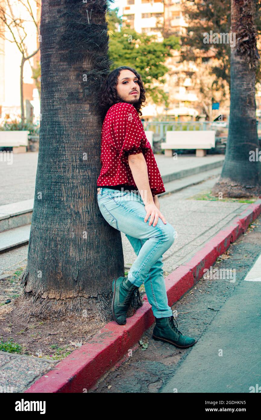 Hispanic model from Argentina posing in the street Stock Photo - Alamy