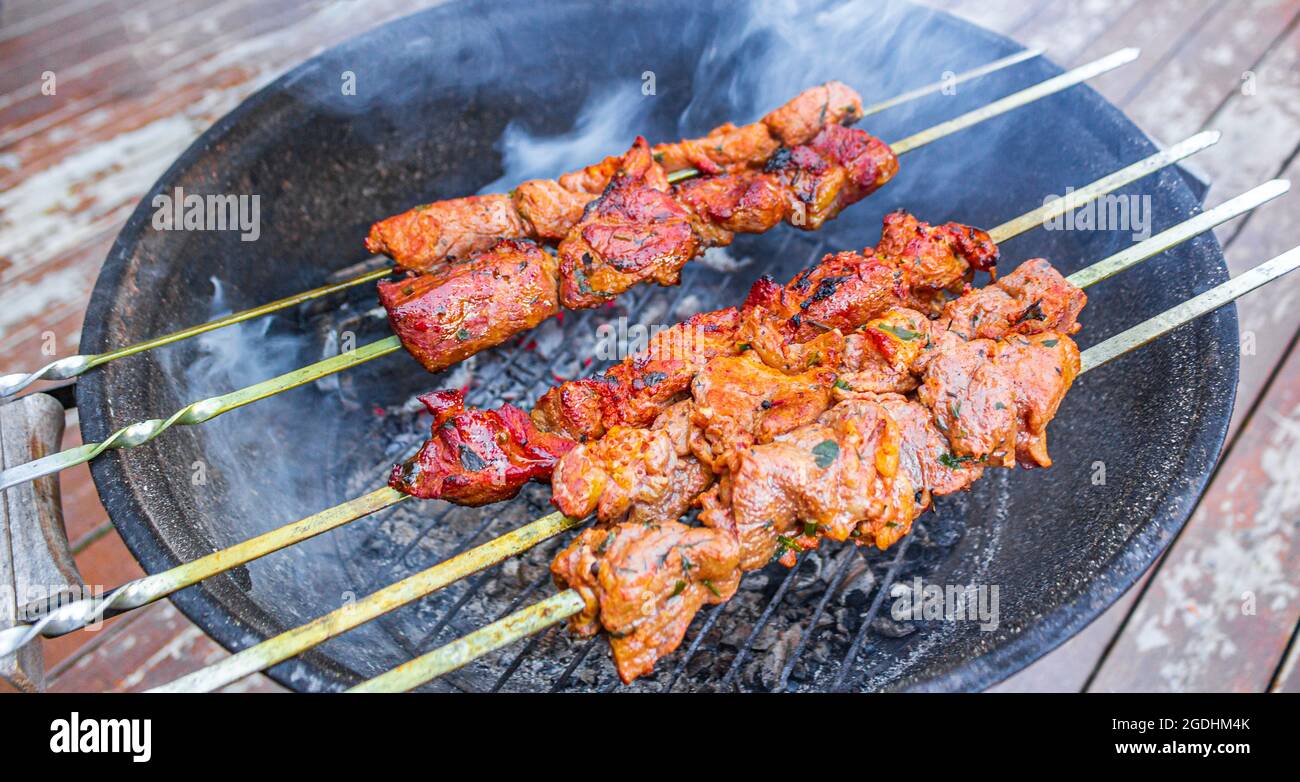 Outdoor barbecue russian grill hi-res stock photography and images - Alamy