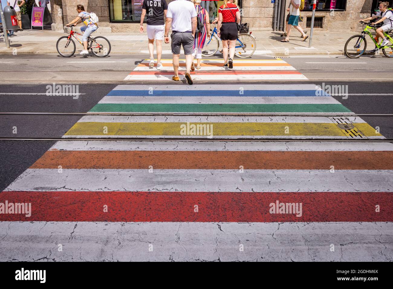 Colorful Pedestrian Sidewalks