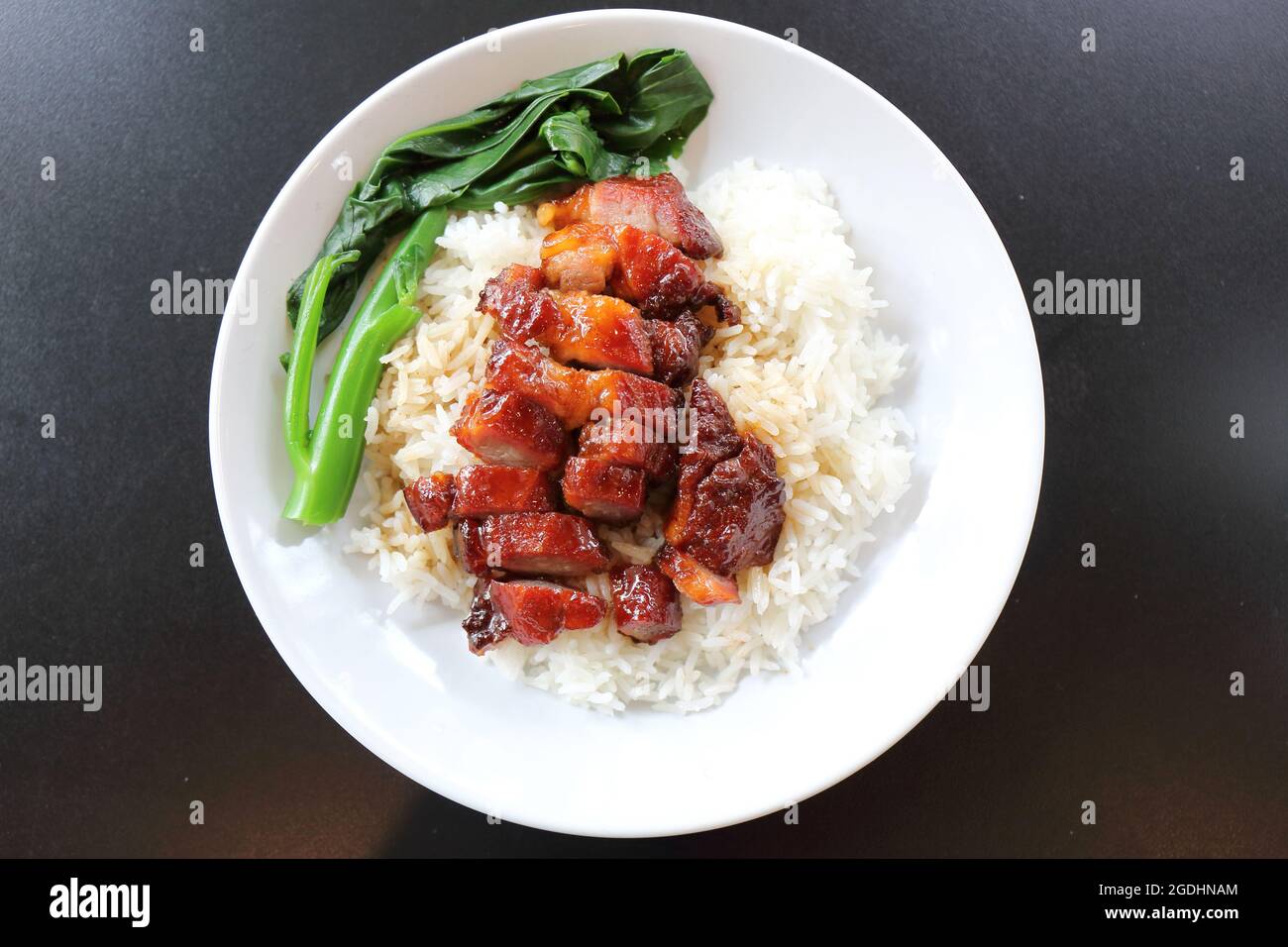 rice roasted red pork Stock Photo - Alamy