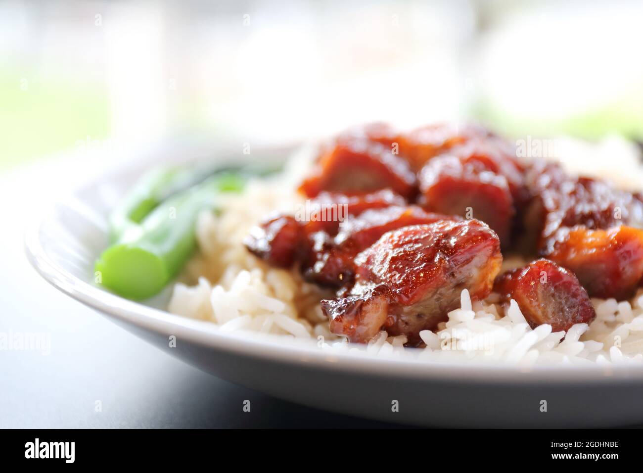rice roasted red pork Stock Photo - Alamy