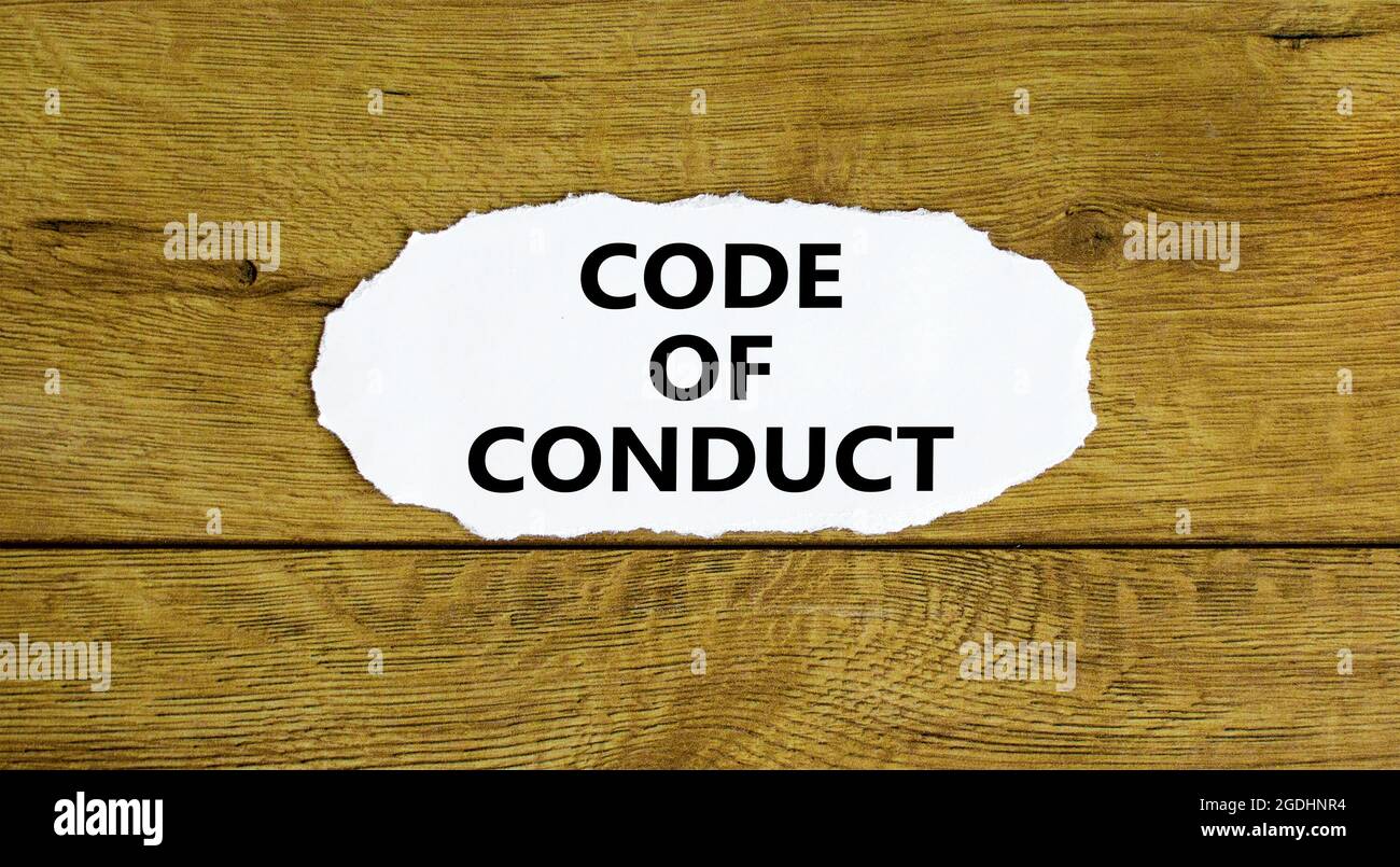 Code Of Conduct Symbol Words Code Of Conduct On White Paper