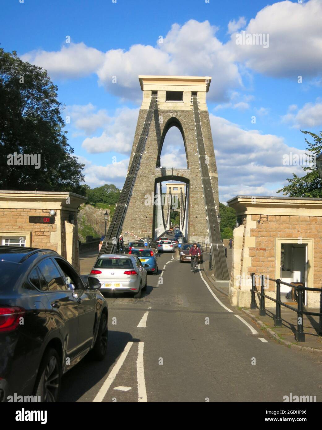 Traffic on the Clifton Suspension Bridge, Bristol, UK. The Clifton ...