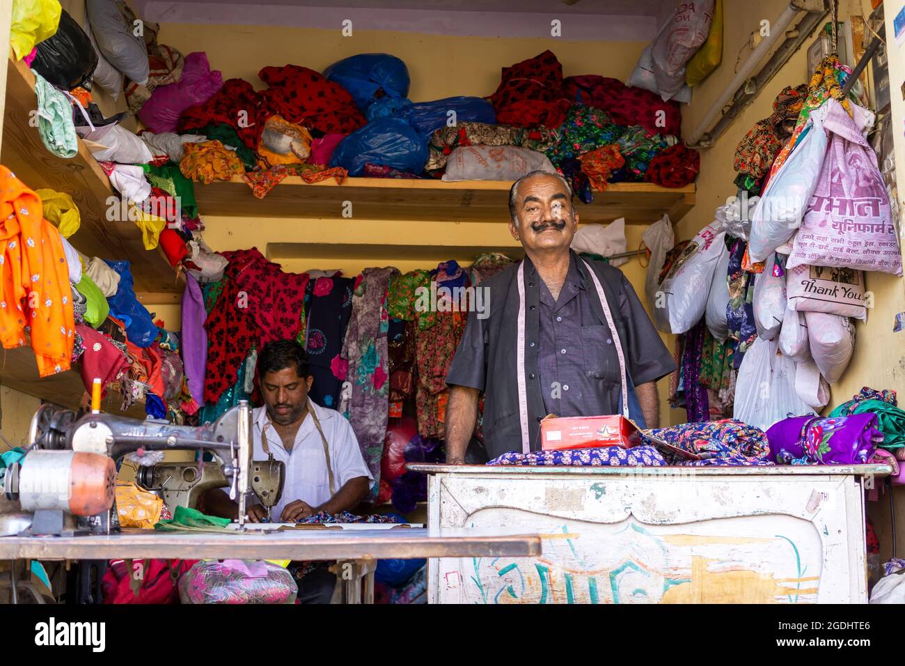 Indian tailor shop hi-res stock photography and images - Alamy