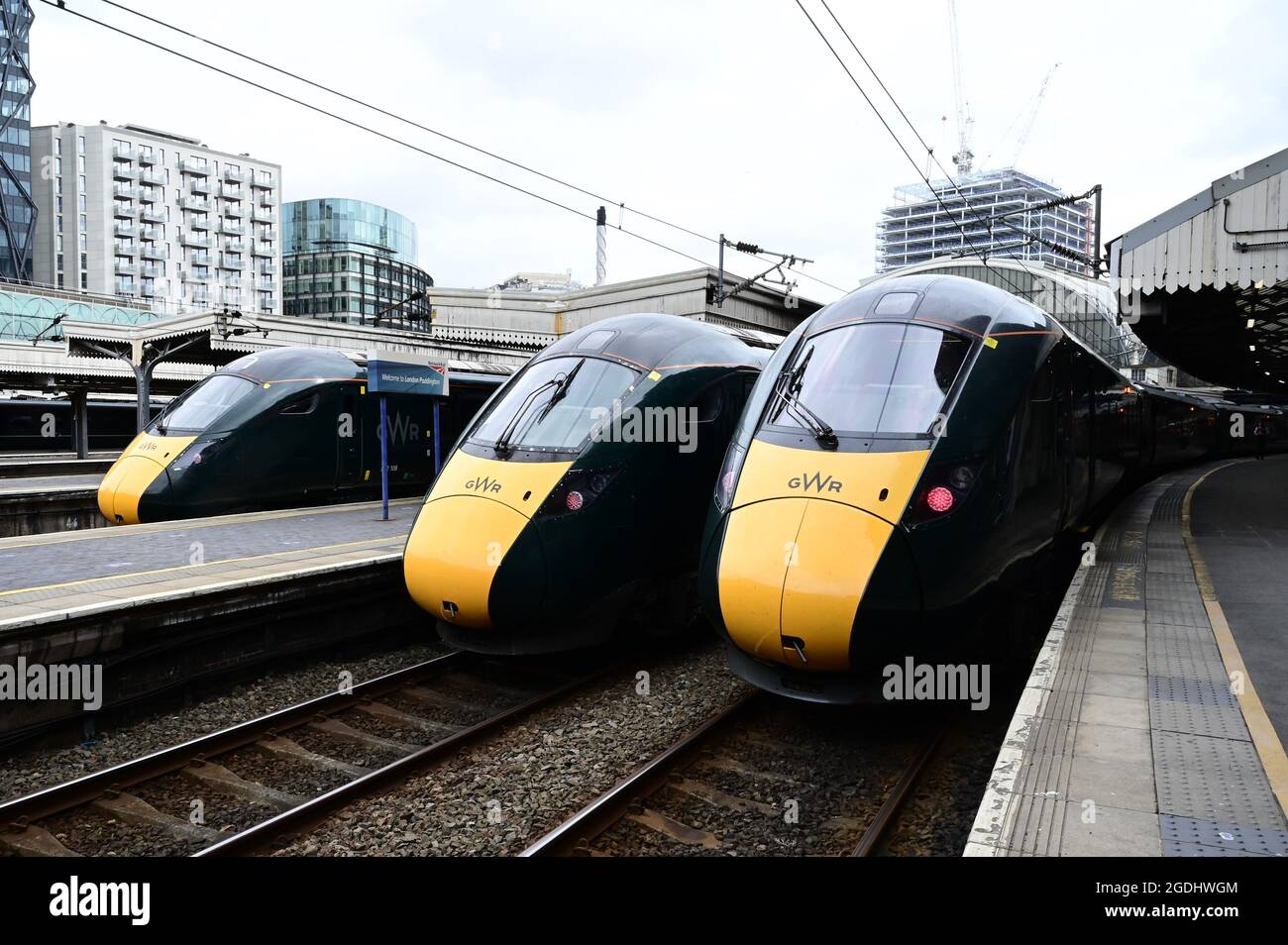 Three class 800 trains at Paddington station in London 14 August 2021 ...