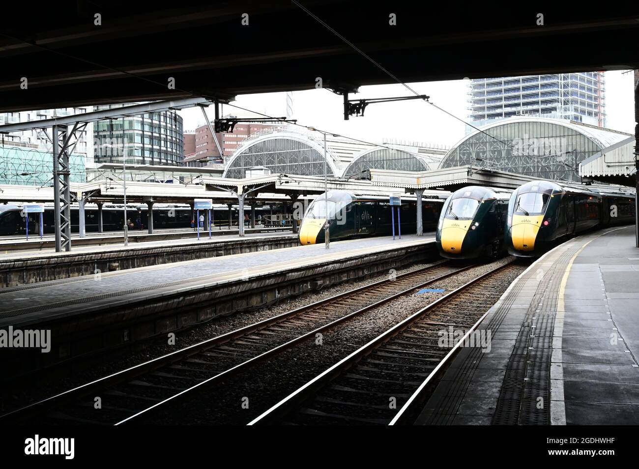 Three class 800 trains at Paddington station in London 14 August 2021 ...