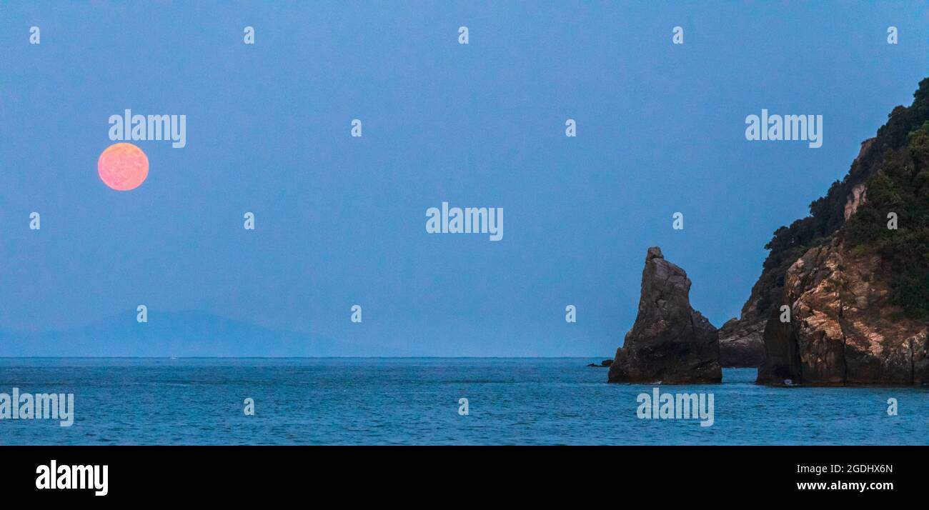 Chorefto, Pelion, Greece - July, 2021: Agii Saranta Beach Stock Photo ...