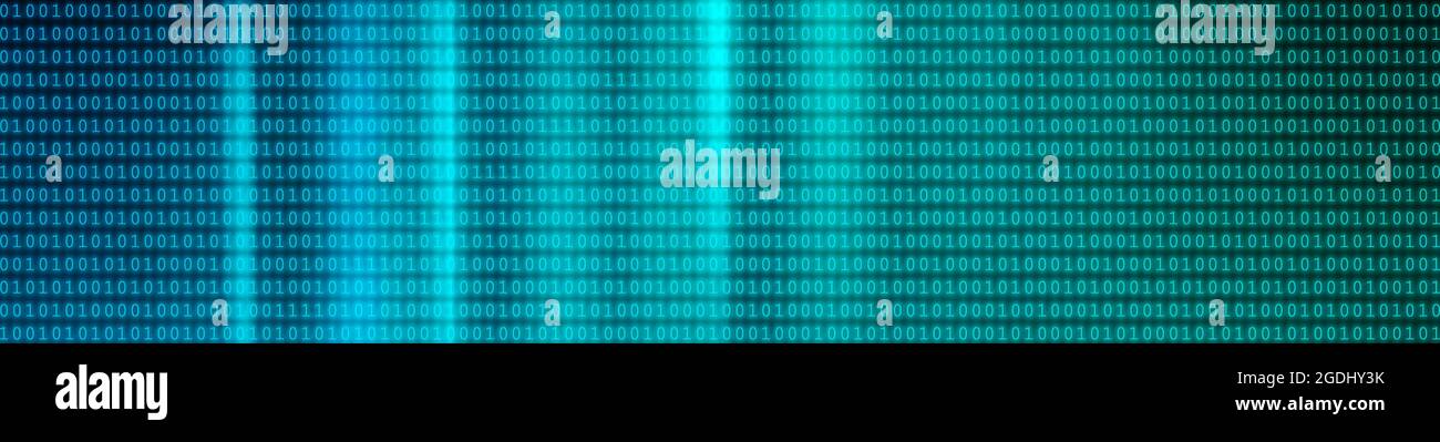 Binary computer code as background. Abstract background with neon light ...