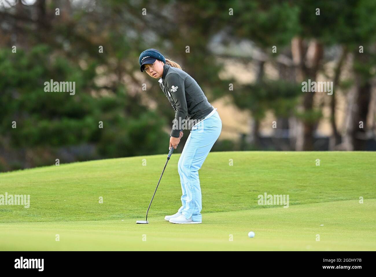 Jenny Shin on the 18th green during day two of the Trust Golf Women's ...